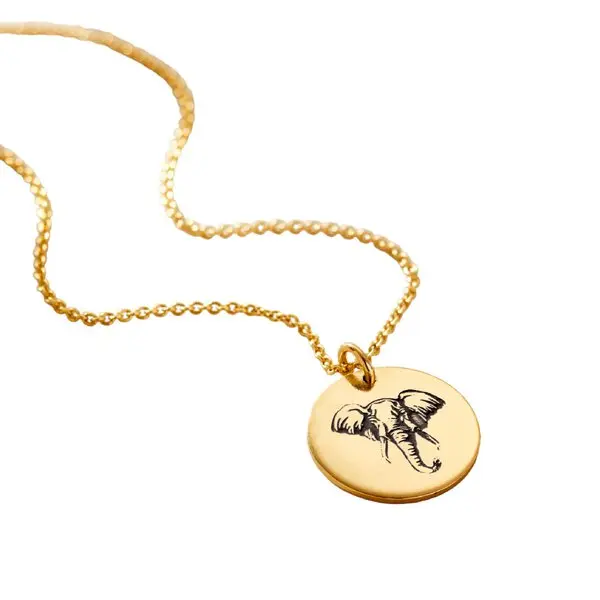 POSH TOTTY DESIGNS Yellow Plated Elephant Pendant Necklace - Gold