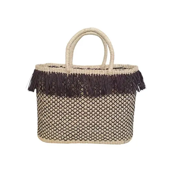 SHAMUK Toquilla Straw Handbag With Latticework