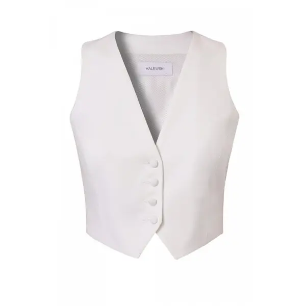AGGI BY HALEWSKI Sylvia Off Suit Vest - White