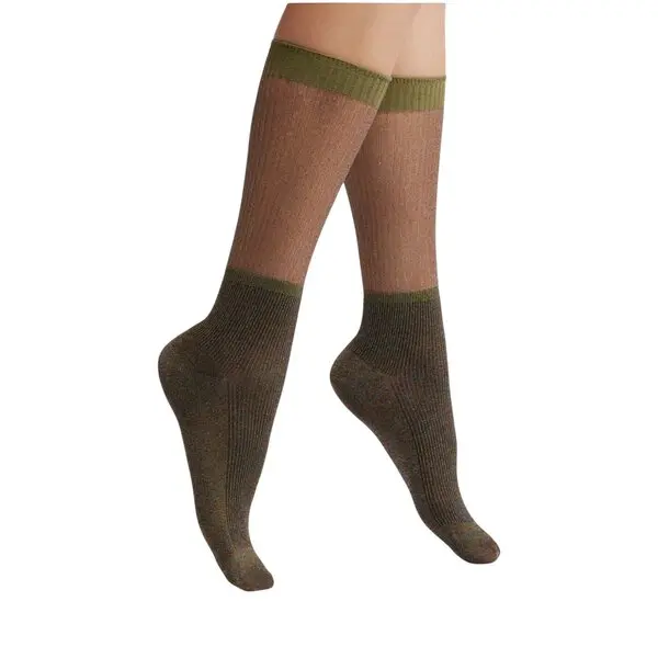 HIGH HEEL JUNGLE BY KATHRYN EISMAN Glitter Dance Crew Socks - Green