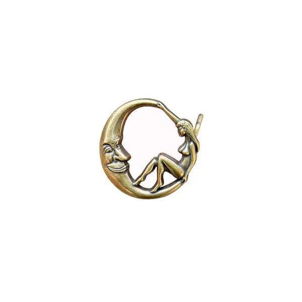 MADELEINE SIMON STUDIO Engraved Moon And Figure Belt Buckle - Silver/gold