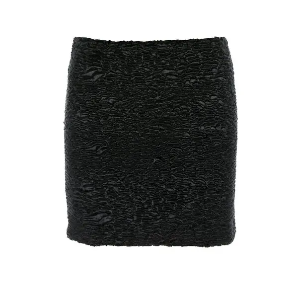 SILVIA SERBAN Astrakhan Mini Skirt