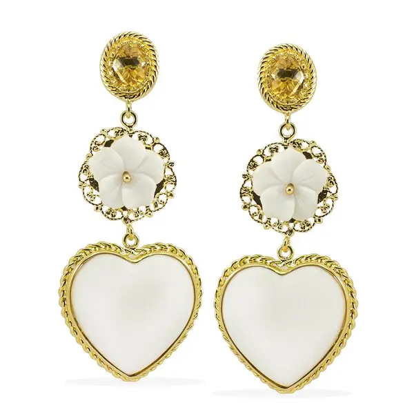 VINTOUCH ITALY Mamma Mia Citrine Dangle Earrings - Yellow