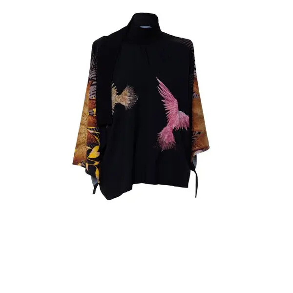 ARTISTA Printed Blouse With Asymmetric Collar