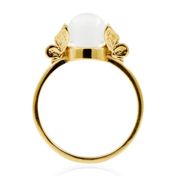 LEE RENEE Butterfly Quartz Gemstone Ring - Gold