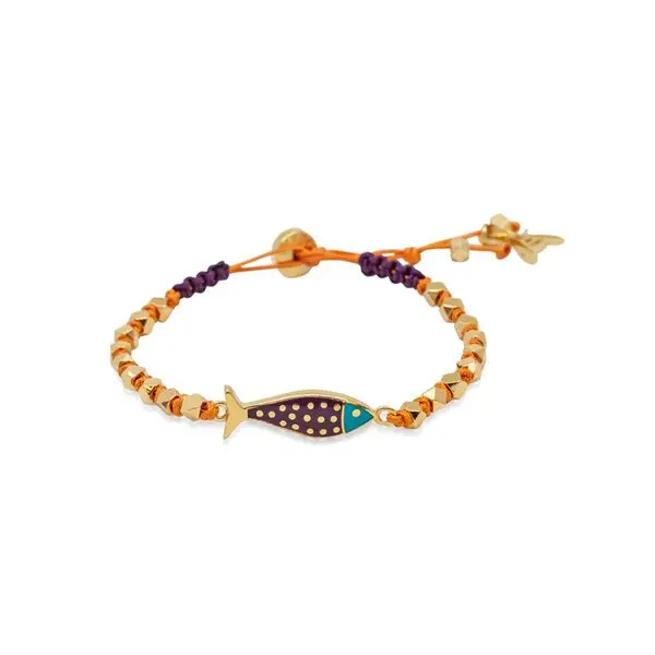 ATELIER PETITES PIERRES Enamel Fish Adjustable Bracelet - Gold