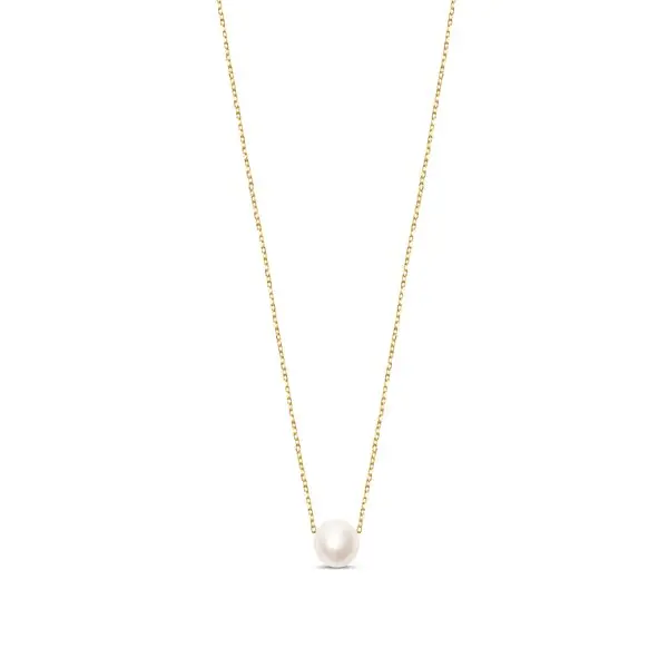 ESTERAH Pearl Solitaire Necklace - Gold