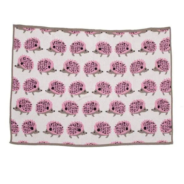 In2green Baby Cotton Knit Blanket Hedgehog - Pink