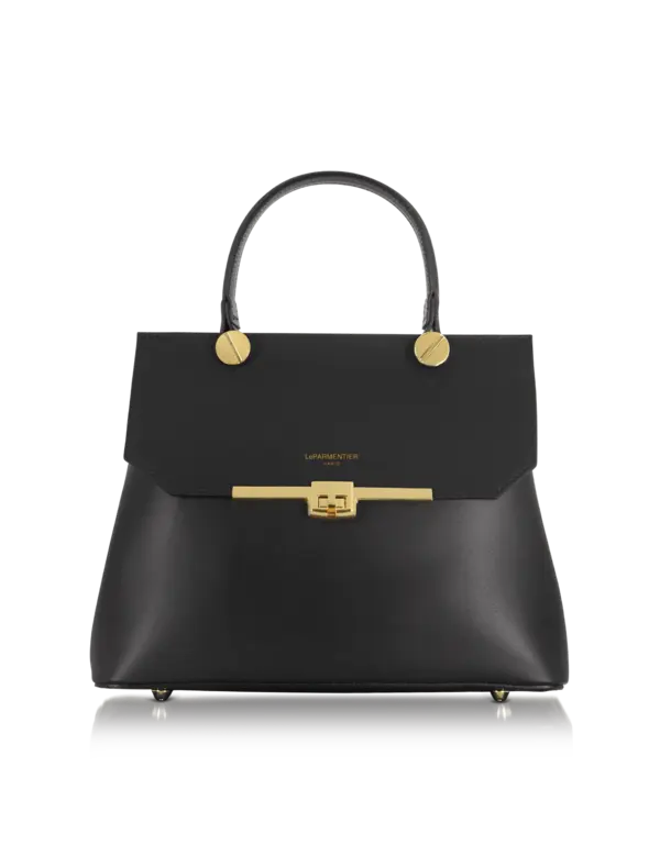 LE PARMENTIER Atlanta Top Handle Satchel Bag - Black