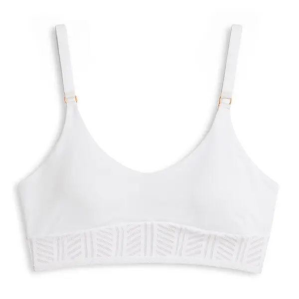ZELF INTIMATES Assymetric Moonlight Bralette Top Recycled - White