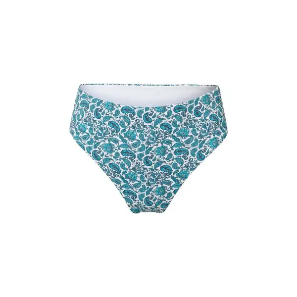 AQVA SWIMWEAR Printed High-waisted Bikini Bottom - Blue
