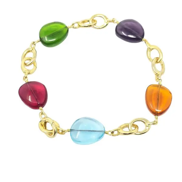 HARFI Personalized Birthstone Charm Bracelet - Blue/pink/red/white/yellow