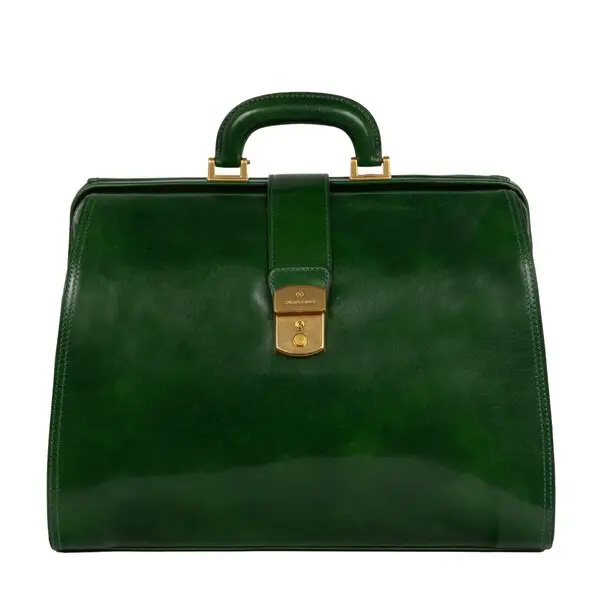 TIME RESISTANCE Leather Doctor Bag - Green