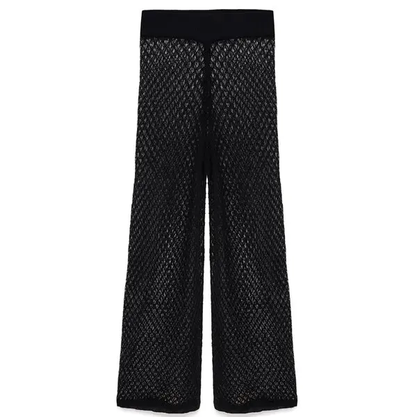 PERALUNA Aurelia Openwork Knit Trousers
