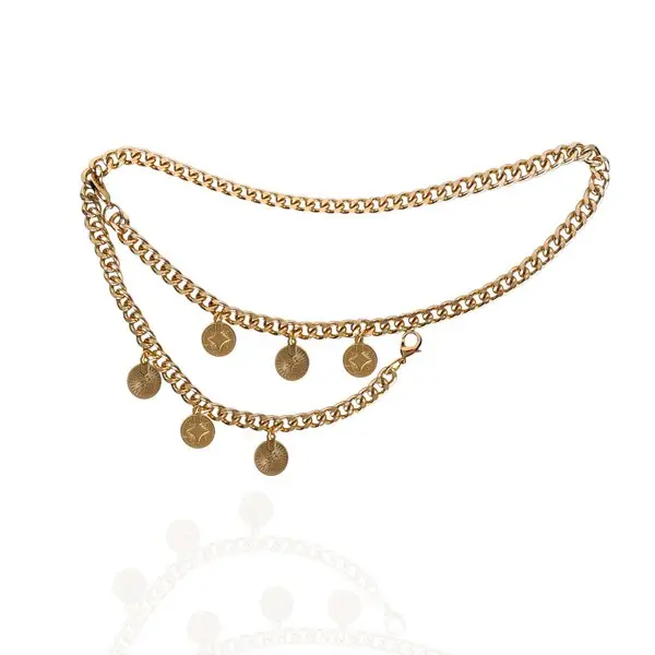 INDIGOLUSH Coins Chain Belt - Gold