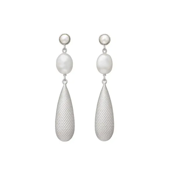 ZOË & MORGAN Zoe And Morgan Ava Pearl Drop Earrings - Silver