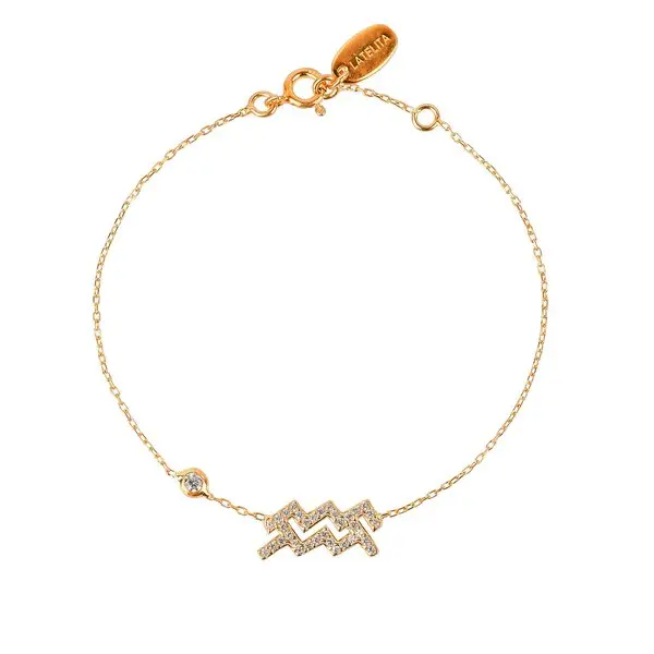 LATELITA Aquarius Zodiac Bracelet - Gold