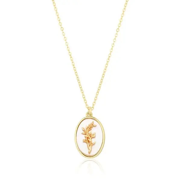 SET & STONES Katrina Birth Flower Necklace - Gold/white