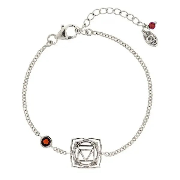 CHARLOTTE'S WEB JEWELLERY Root Chakra Garnet Bracelet - Silver