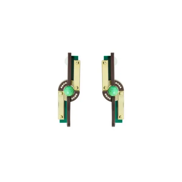 GISSA BICALHO Acrylic Rhinestone Dangle Earrings - Green