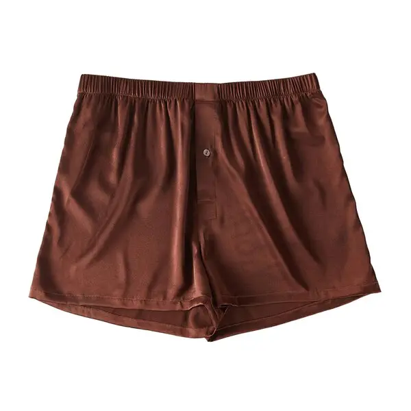 SOFT STROKES SILK Deep Coffee Pure Mulberry Silk Boxers - Brown