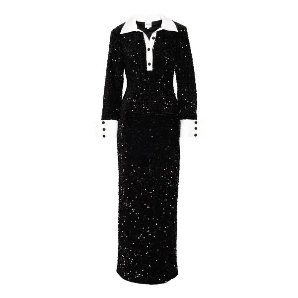 OFUURE Sequin Velvet Maxi Dress