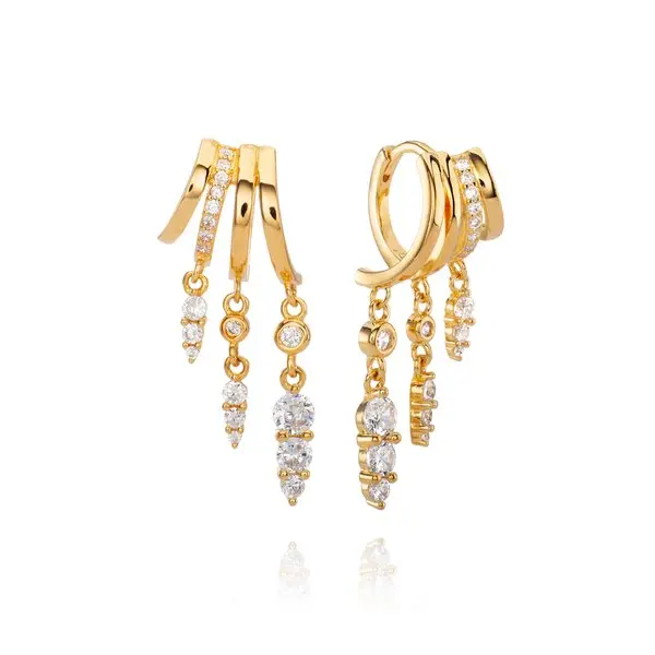 AARIA LONDON Cleo Huggie Hoop Earrings - Gold