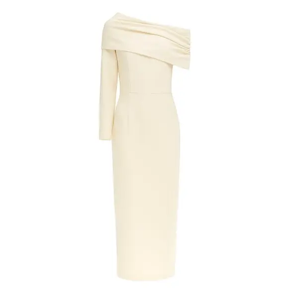 JULIA ALLERT One-shoulder Cowl-neck Midi Dress