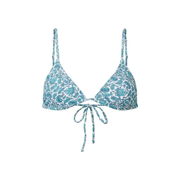 AQVA SWIMWEAR Printed Triangle Bikini Top - Blue