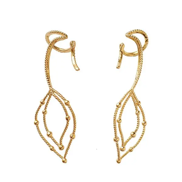 BELLATRICK Leaf Ear Cuff Pair - Gold