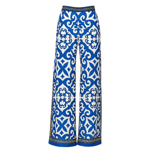 ANNIA LOUISA Santorini Wide Leg Pants - Blue/white