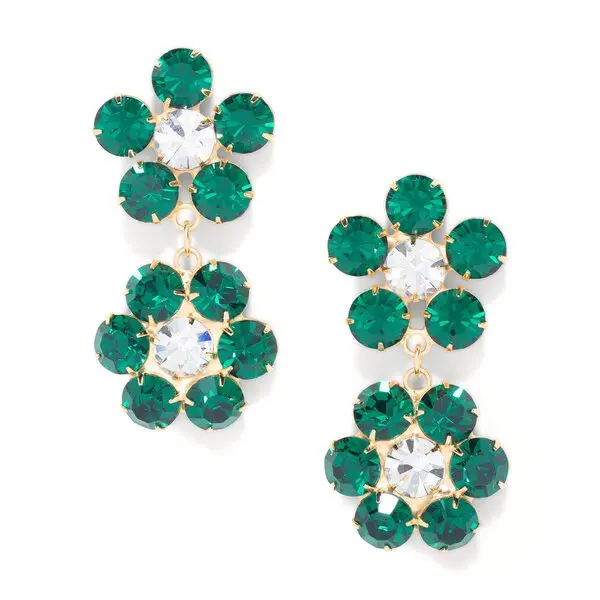 THE PINK REEF Penelope Floral Drop Earrings - Green
