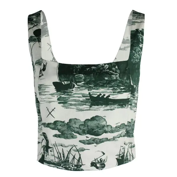 KLEMENTS May Bodice Top In Doomed Voyage Print