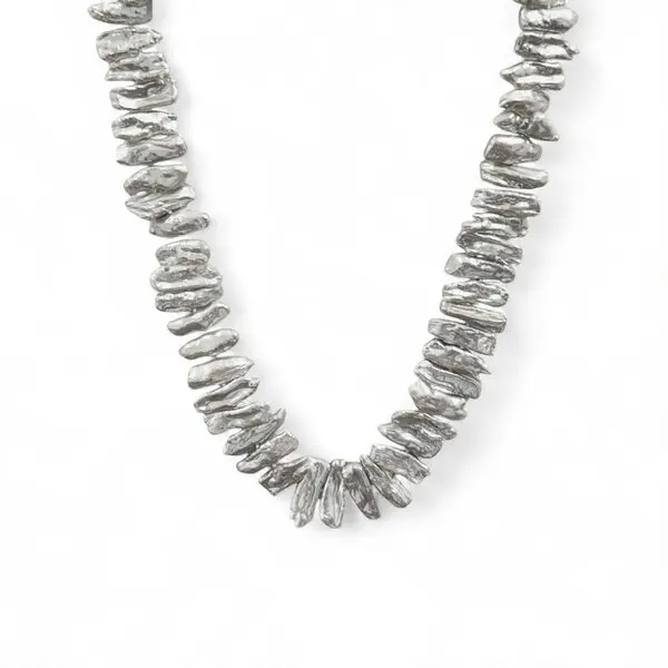 NESHI DESIGNS Mykonos Pearl Choker - Silver