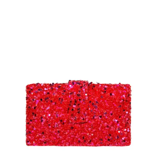 SIMITRI Sequin Embellished Clutch - Red/pink