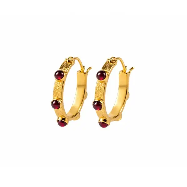 GODDESS CHARMS Gold And Red Jade Root Chakra Earrings - Gold/red