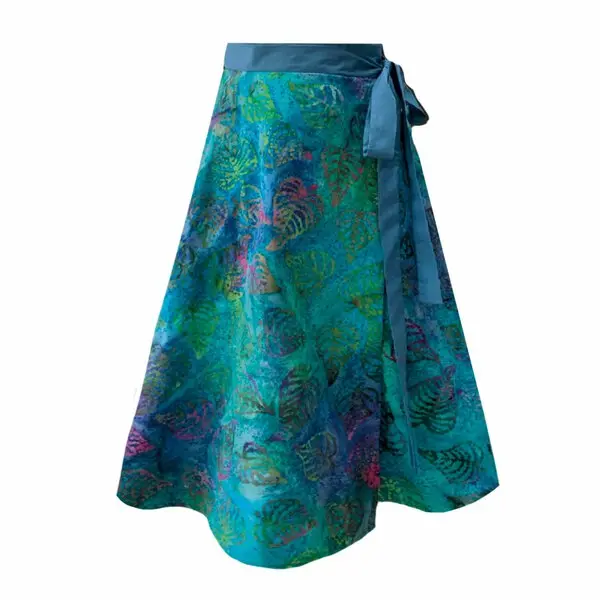 FROCK TALES Waterside Print Wrap Midi Skirt With Pockets
