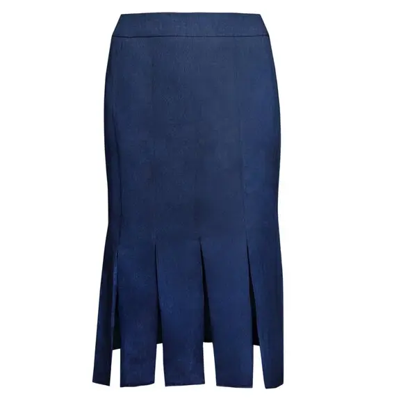 MADEBYZA Denim Structured Skirt With Box Pleats