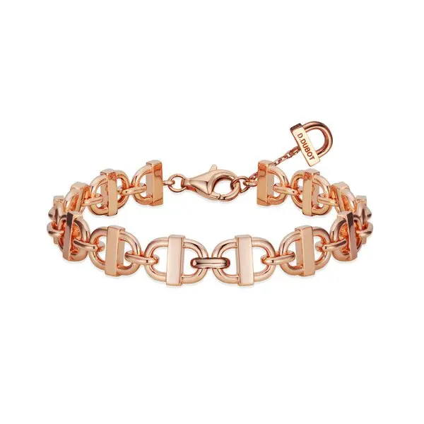 DIDIER DUBOT Dual D. D Silver Link Bracelet - Rose Gold