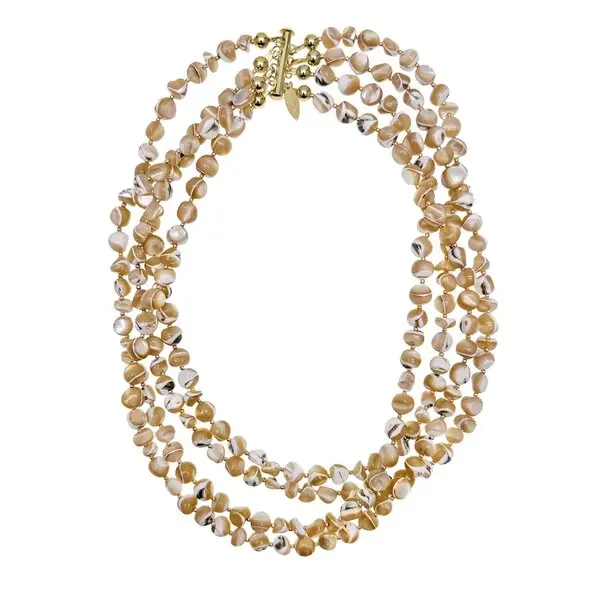 FARRA Multi-layered Shell Necklace - Beige