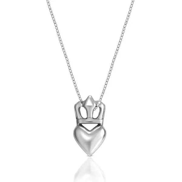 UNALOE Sterling Crown And Heart Pendant Necklace - Silver