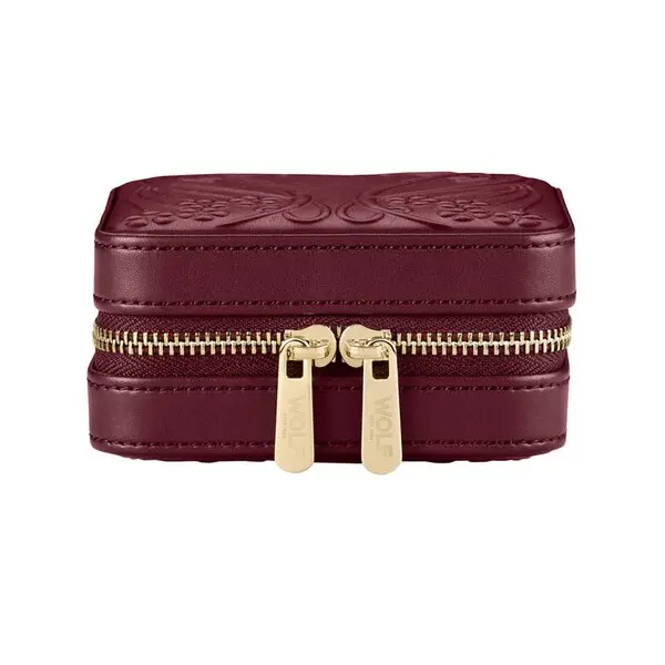 Wolf X Liberty Small Travel Jewellery Zip Case - Red