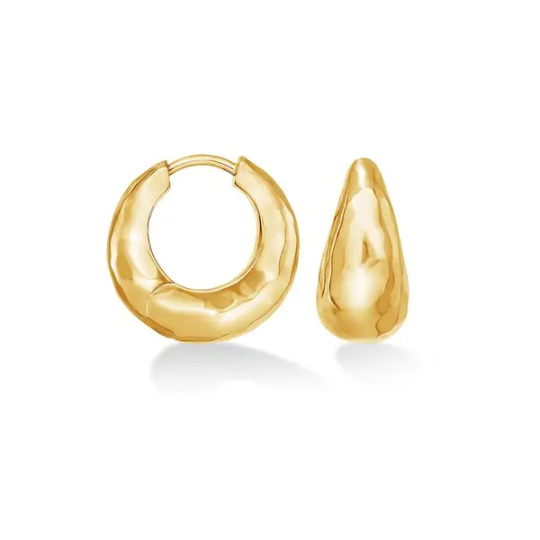 DOWER & HALL Chunky Tapered Nomad Huggie Hoop Earrings - Gold