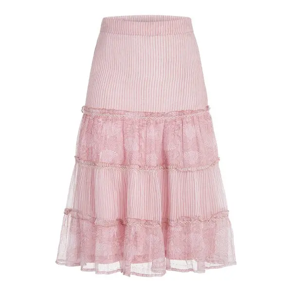 LIMINAL Lizzy Tiered Skirt - Pink