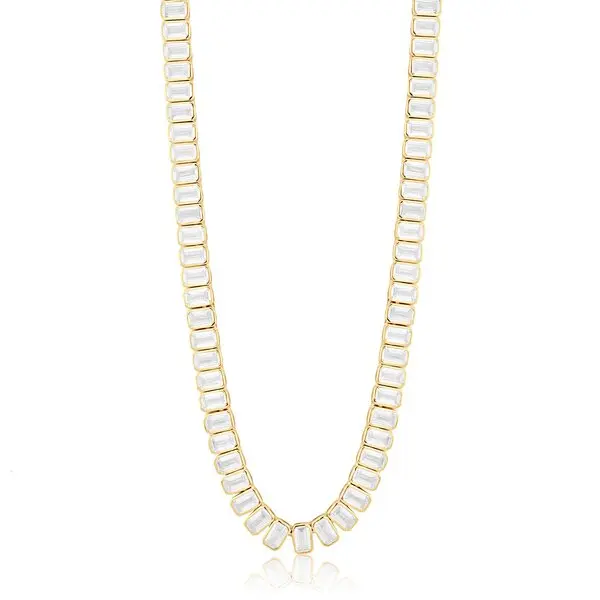 SHYMI Emerald Bezel-set Tennis Necklace - Gold