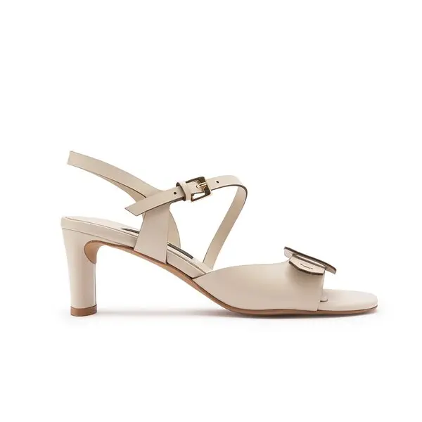 ILVI Vince Leather Heeled Sandal - Beige/black