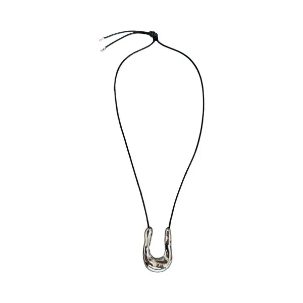 LONDON ATELIER BYPRODUCT Wish Bone Geometric Pendant Necklace - Silver