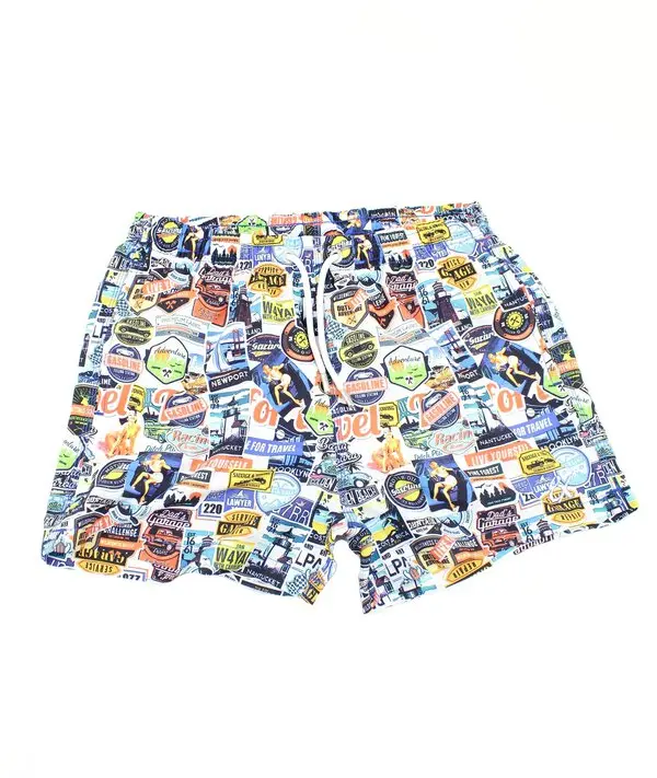 EIGHT X Printed Swim Trunks - White