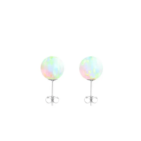 ORA PEARLS Sea Opal Stud Earrings - Silver