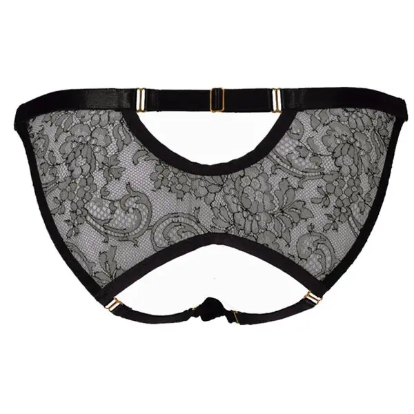 SOMETHING WICKED Annabel Lace Ouvert Open Brief - Black
